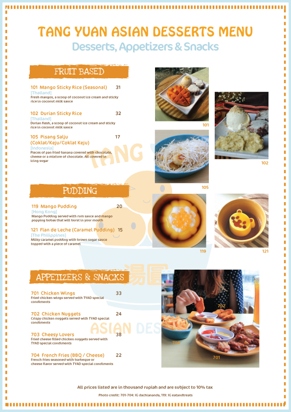 Menu – Tang Yuan Asian Desserts